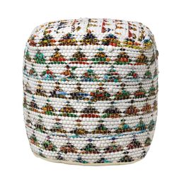 Homescapes SITZW&Uuml;RFEL creme-bunt gemustert, 40/40/40 cm