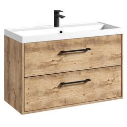 Badplaats BADM&Ouml;BEL-SET Florence 2 Teile Kastanien Eiche - 80 x 35 x 51 cm