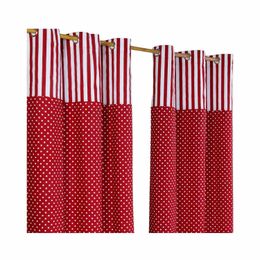 Homescapes &Ouml;SENVORHANG Polka Dots blickdicht 2er-Set, 137/228 cm