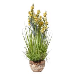 Homescapes KUNSTPFLANZE Lavendel gelb im Deko-Topf, 66 cm