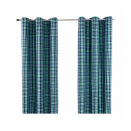 Homescapes &Ouml;SENVORHANG Schottenkaro Blackwatch blickdicht 2er-Set, 137/228 cm