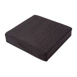 Homescapes SITZKISSEN orthop&auml;disch 50/50/10 cm &ndash; Velours Sesselkissen schwarz