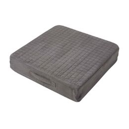 Homescapes SITZKISSEN orthop&auml;disch 50/50/10 cm &ndash; Velours Sesselkissen grau