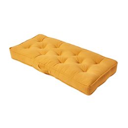 Homescapes SITZAUFLAGE f&uuml;r Zweisitzer-Sofa 100 x 48 cm &ndash; dickes Sitzkissen senfgelb