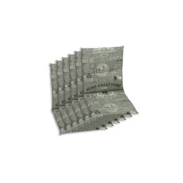 Sesselauflagenset Grau/Wei&szlig;, 6-teilig