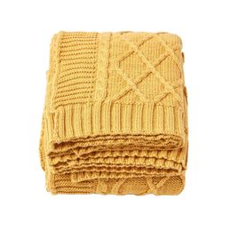 Homescapes STRICKDECKE 150/200 cm, Baumwolle mit Rautenmuster