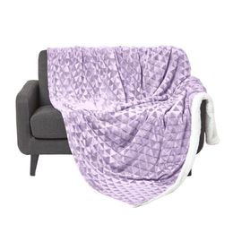 Homescapes KUSCHELDECKE Sherpa 160/200 cm, Samtdecke mit Dreieckmuster