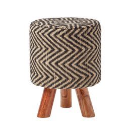 Homescapes DREIBEIN-HOCKER Jute gemustert, 32/32/42 cm