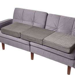 Homescapes SOFA-AUFLAGE grau 100/50/10 cm &ndash; Velours-Sitzkissen orthop&auml;disch