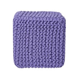 Homescapes STRICK-POUF lila, Sitzw&uuml;rfel 35/35/35 cm