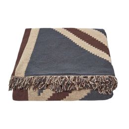 Homescapes &Uuml;BERWURF 150/200 cm mit Union Jack im Vintage-Look