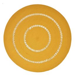 Homescapes TEPPICH geflochten rund mit H&auml;kel-Muster 150 cm