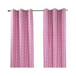 Homescapes &Ouml;SENVORHANG Karomuster blickdicht 2er-Set, 137/228 cm