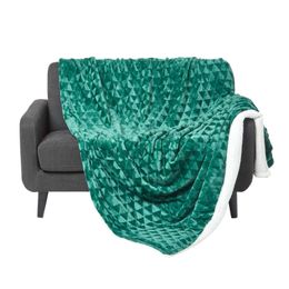 Homescapes KUSCHELDECKE Sherpa 200/230 cm, Samtdecke mit Dreieckmuster