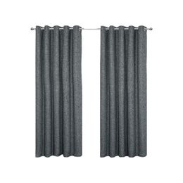 Homescapes VERDUNKELUNGSVORH&Auml;NGE Boucl&eacute;-Stil mit Thermo-Funktion, &Ouml;sen 117/137 cm