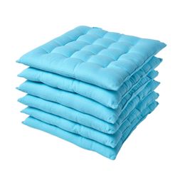Homescapes STUHLKISSEN 6er-Set hellblau 40/40/6,5 cm
