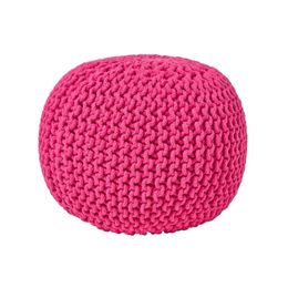 Homescapes STRICK-POUF pink, 40/40/35 cm