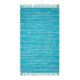 Homescapes LEDERTEPPICH Glitter geflochten 120/180 cm