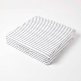 Homescapes SITZKISSEN orthop&auml;disch 50/50/10 cm &ndash; Sesselkissen grau gestreift