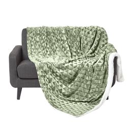 Homescapes KUSCHELDECKE Sherpa 160/200 cm, Samtdecke mit Dreieckmuster