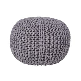 Homescapes STRICK-POUF grau, 40/40/35 cm