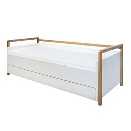 BETT Wei&szlig; und Holz