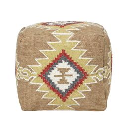 Homescapes KELIM-POUF Jaipur mit Ethno-Muster, 43/43/43 cm