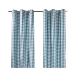 Homescapes &Ouml;SENVORHANG Karomuster blickdicht 2er-Set, 137/228 cm
