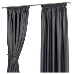 Homescapes VERDUNKELUNGSVORH&Auml;NGE Fischgr&auml;t mit Thermo-Funktion, Kr&auml;uselband 117/228 cm