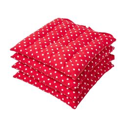 Homescapes STUHLKISSEN 4er-Set, Polka Dots 40/40/5 cm