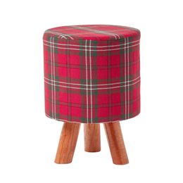 Homescapes HOCKER Edward Tartan rot kariert, 32/32/42 cm