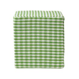 Homescapes SITZW&Uuml;RFEL Vichy-Karo gr&uuml;n, Hocker kariert 36/36/38 cm