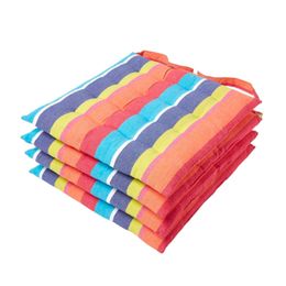 Homescapes STUHLKISSEN 4er-Set bunt gestreift 40/40/5 cm
