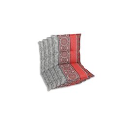 Sesselauflagenset Grau/Rot, 4-teilig