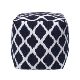 Homescapes SITZW&Uuml;RFEL Ikat-Muster blau-wei&szlig;, 40/40/40 cm