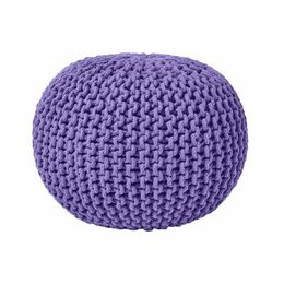 Homescapes STRICK-POUF lila, 40/40/35 cm
