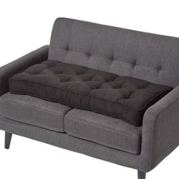 Homescapes SITZAUFLAGE schwarz 100/48/10 cm &ndash; Sofa-Sitzkissen, Velours