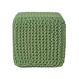 Homescapes STRICK-POUF tannengr&uuml;n, Sitzw&uuml;rfel 35/35/35 cm