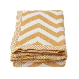 Homescapes STRICKDECKE 150/200 cm, Zickzack-Muster Baumwolle
