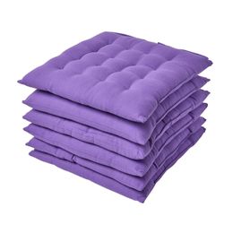 Homescapes STUHLKISSEN 6er-Set lila 40/40/6,5 cm