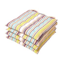 Homescapes STUHLKISSEN 4er-Set, Osaka bunt gestreift 40/40/5 cm