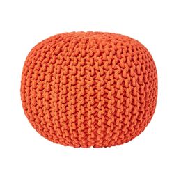 Homescapes STRICK-POUF orange, 40/40/35 cm