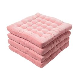 Homescapes STUHLKISSEN Samt 4er-Set rosa 40/40/5 cm