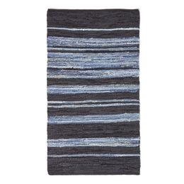 Homescapes HANDWEBTEPPICH Texas, Leder & Denim 120/170 cm