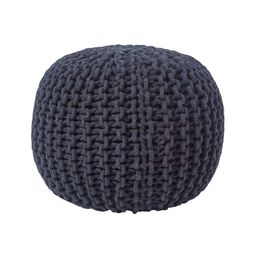 Homescapes STRICK-POUF schwarz, 40/40/35 cm