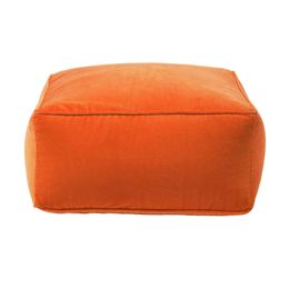 Homescapes SITZPOUF orange mit Samt-Bezug, 60/60/27 cm