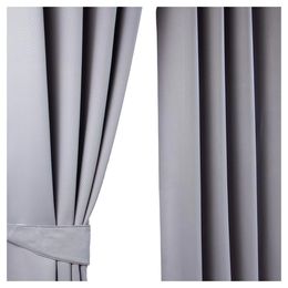 Homescapes VERDUNKELUNGSVORH&Auml;NGE Fischgr&auml;t mit Thermo-Funktion, &Ouml;sen 167/228 cm