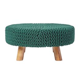 Homescapes STRICK-HOCKER tannengr&uuml;n, rund 62/62/30 cm