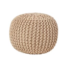 Homescapes STRICK-POUF beige, 40/40/35 cm