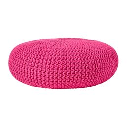 Homescapes STRICK-POUF pink, Bodenkissen rund 70/70/23 cm